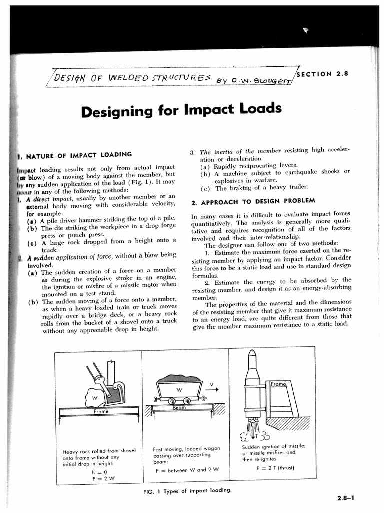 Design For Impact Loads by O W Blodgett PDF | PDF