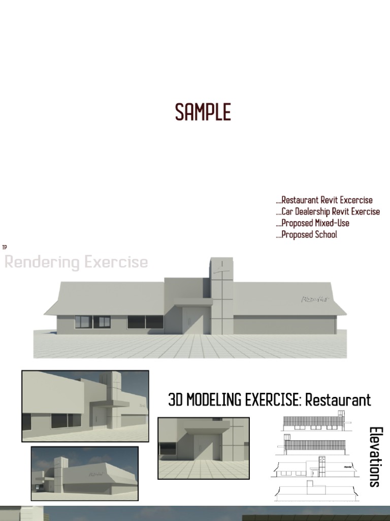 Sample: .... Restaurant Revit Excercise .... Car Dealership Revit ...