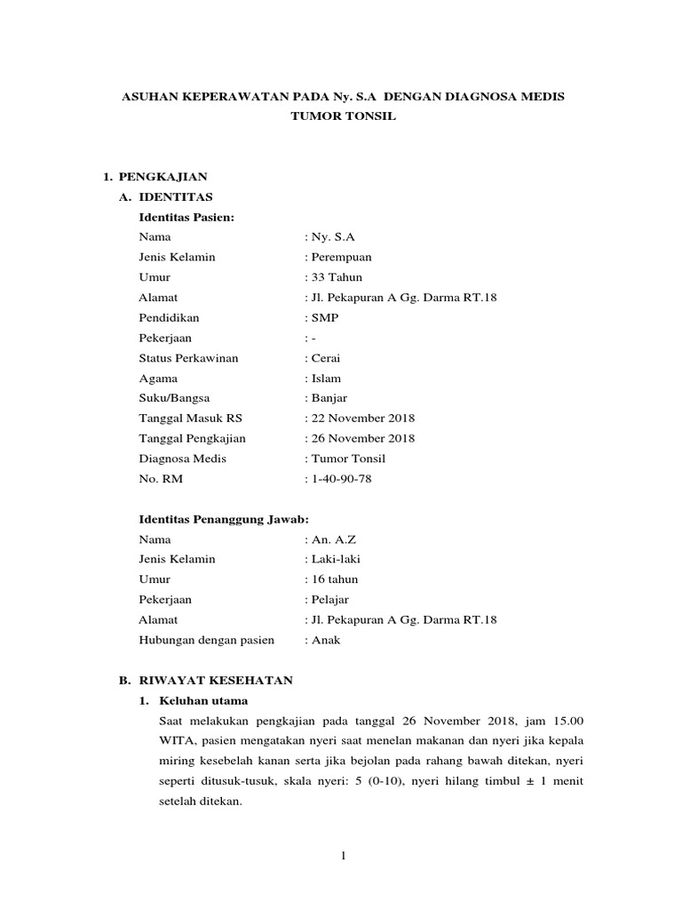 Askep Tu. Tonsil THT FIX | PDF