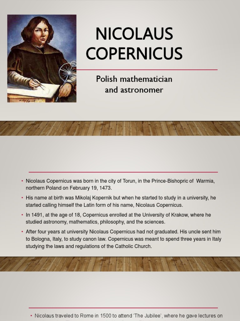 Nicolaus Copernicus: Polish Mathematician and Astronomer | PDF ...