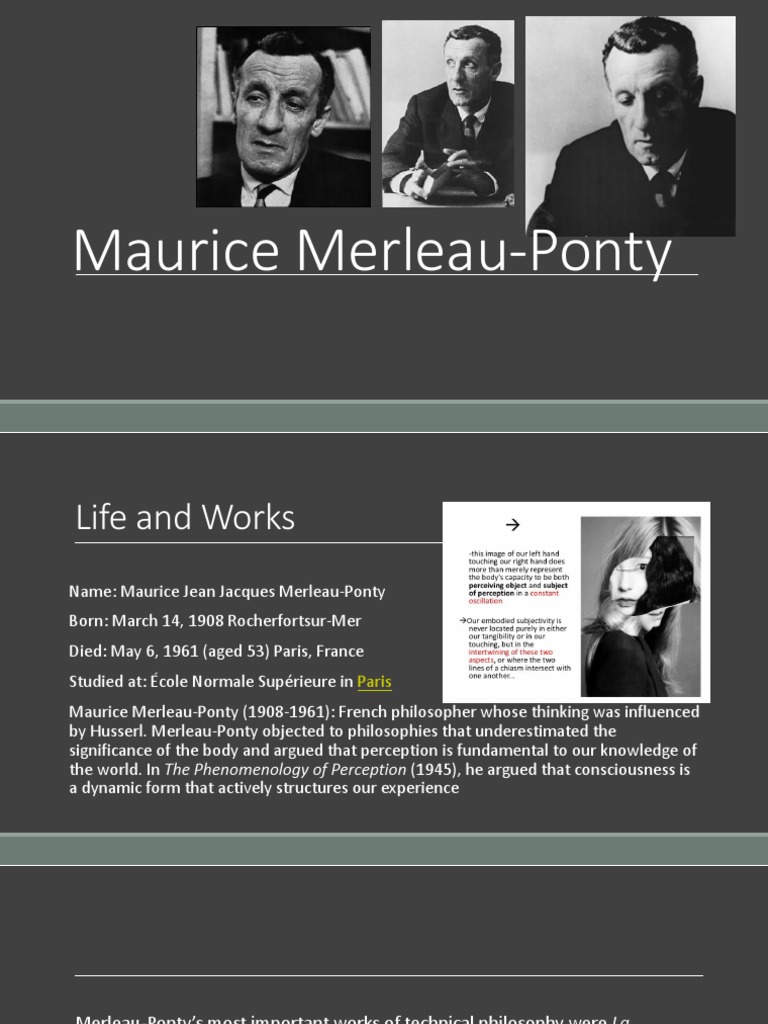 Maurice Merleau Ponty | PDF | Phenomenology (Philosophy) | Perception