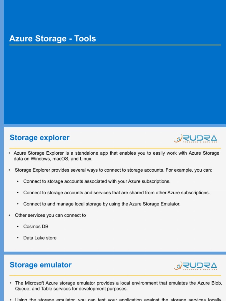 Azure Storage Tools | PDF | Computers