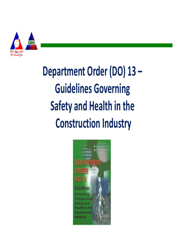 Department Order #13 SAFETY GUIDELINES | PDF | Occupational Safety And ...