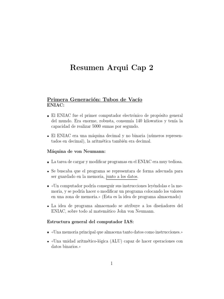 Resumen Arqui Cap 2 | PDF | Unidad Central de procesamiento | Almacenamiento de datos de la ...