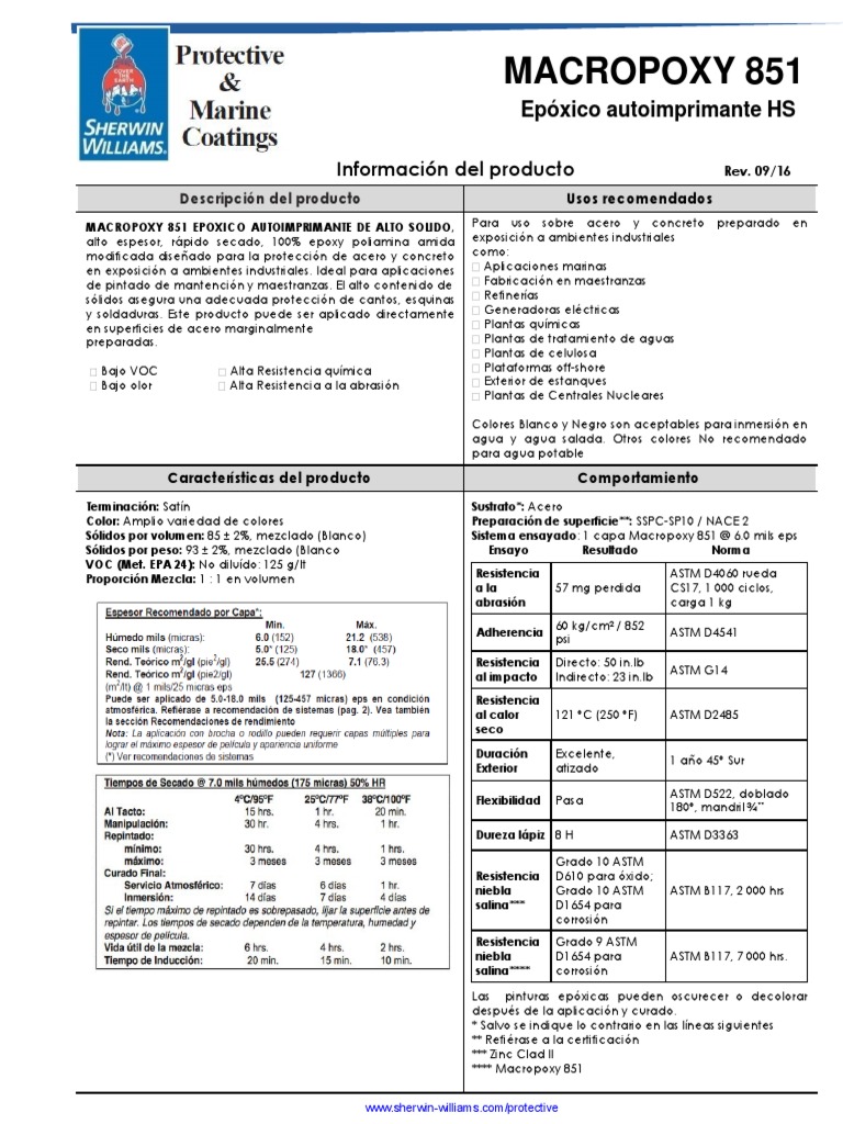 Macropoxy 851 | PDF | Hormigón | Aluminio
