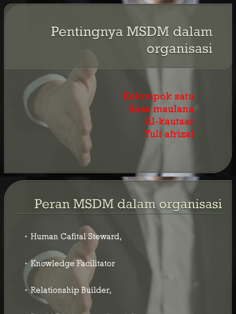 Pentingnya MSDM Dalam Organisasi | PDF