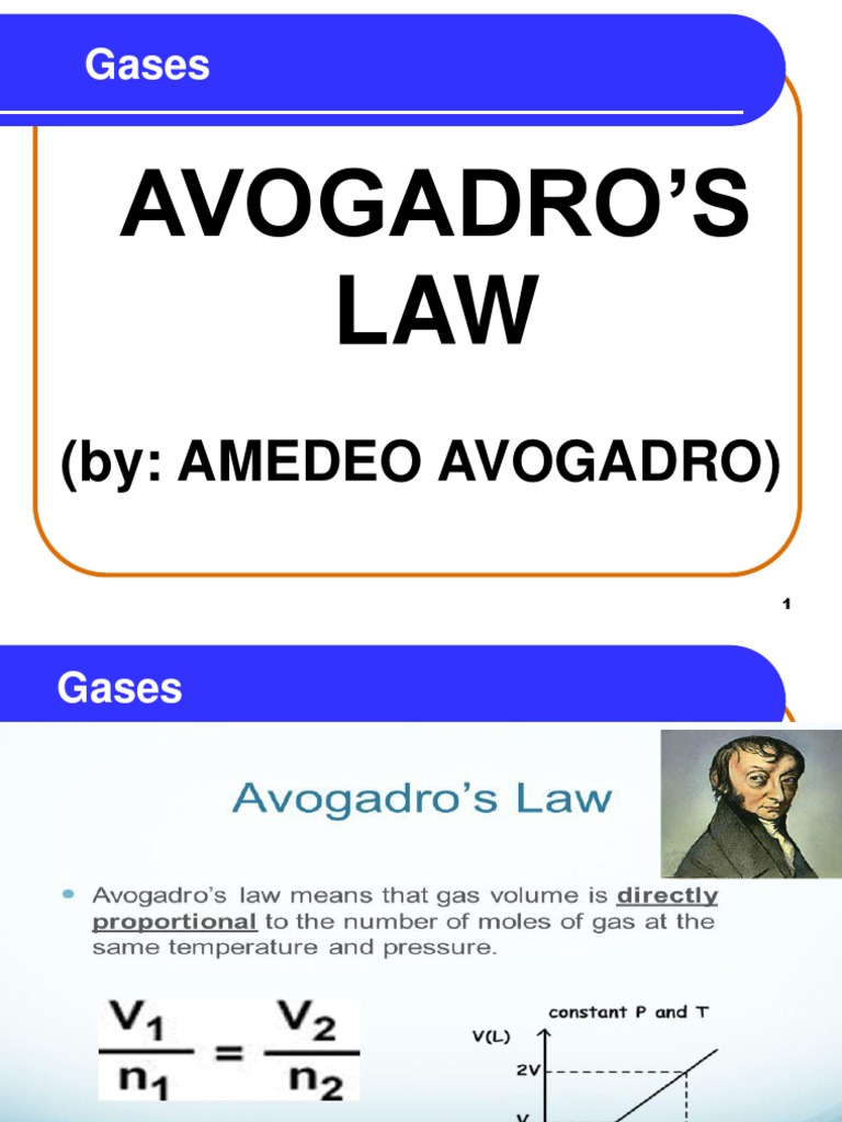 Avogadros Law | PDF
