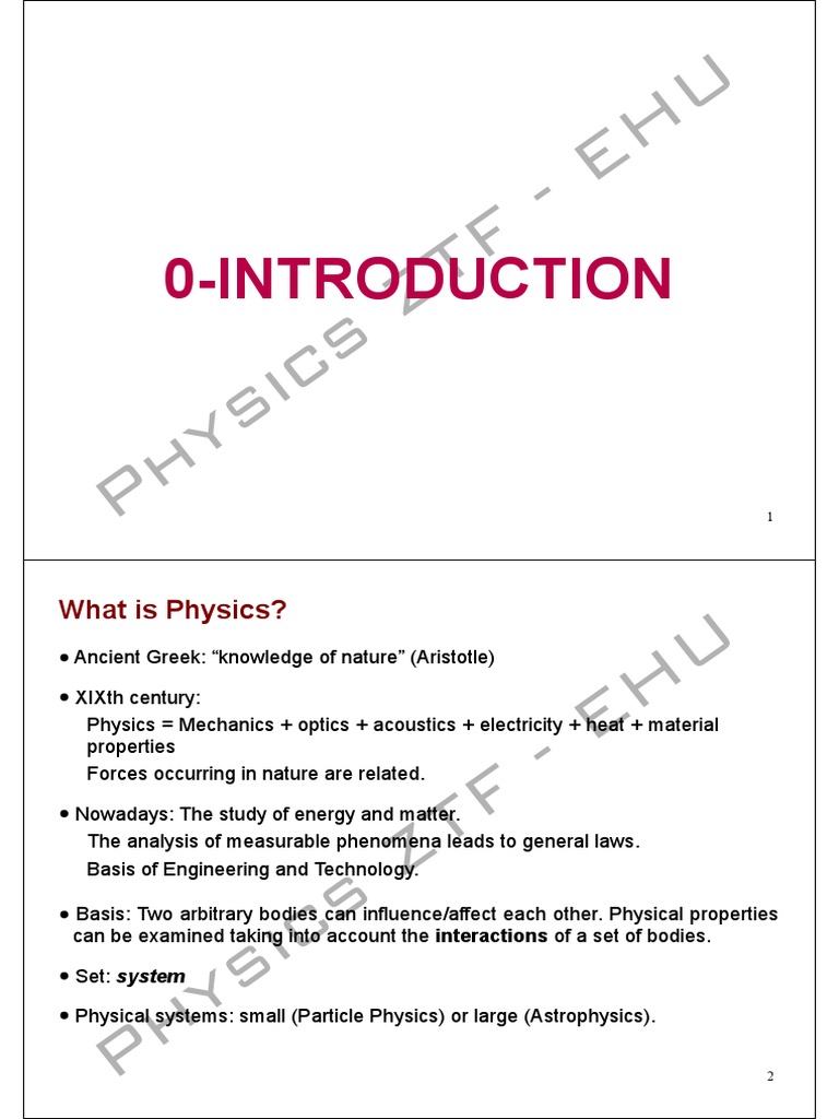 0-Introduction: What Is Physics? | PDF | System | Physics