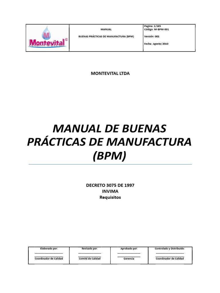 Manual de BPM | Análisis de Riesgo y Puntos Críticos de Control | Alimentos