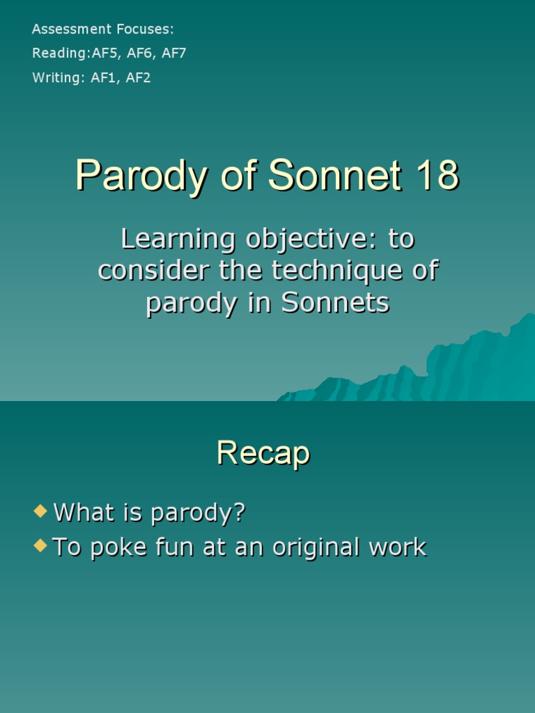 Parody of Sonnet 18 | PDF | Rhetoric | British Poems