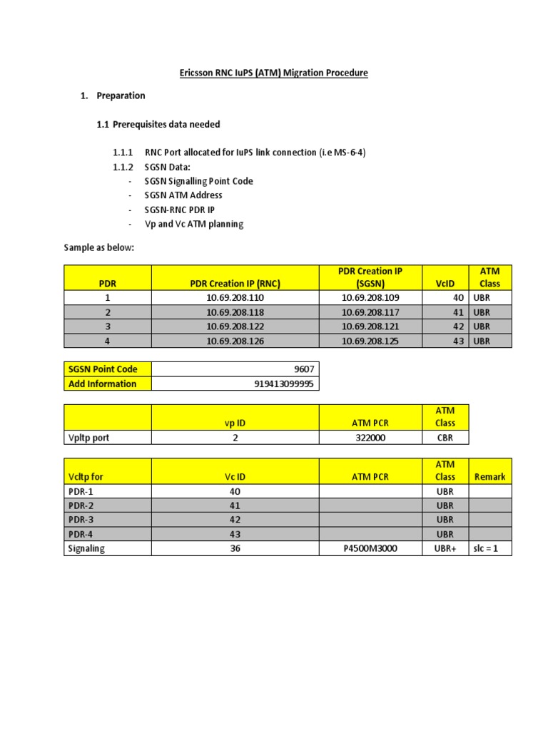 Ericsson RNC Iu PS Link Creation Procedu | PDF | Telecommunications ...