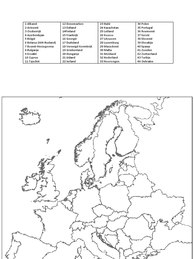 Europa Blinde Kaart | PDF