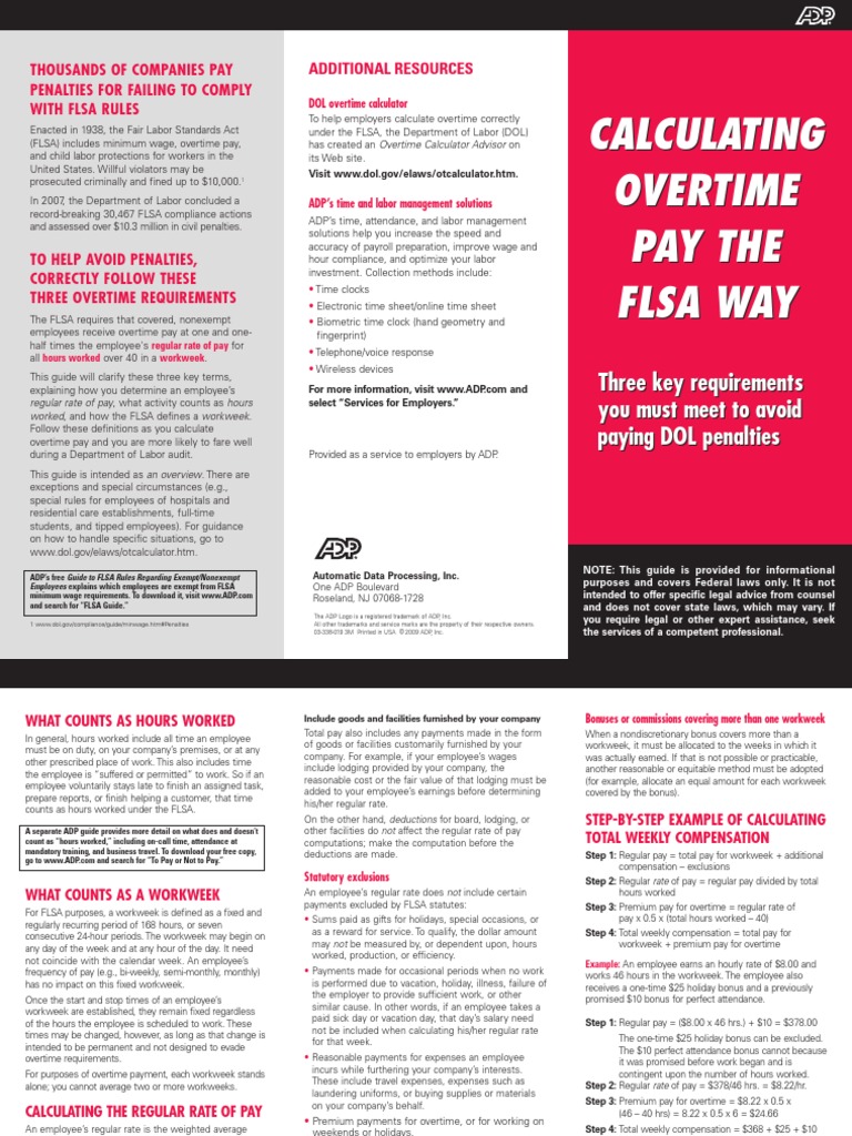 Calculating Overtime Pay The Flsa Way | PDF | Overtime | Employee Relations
