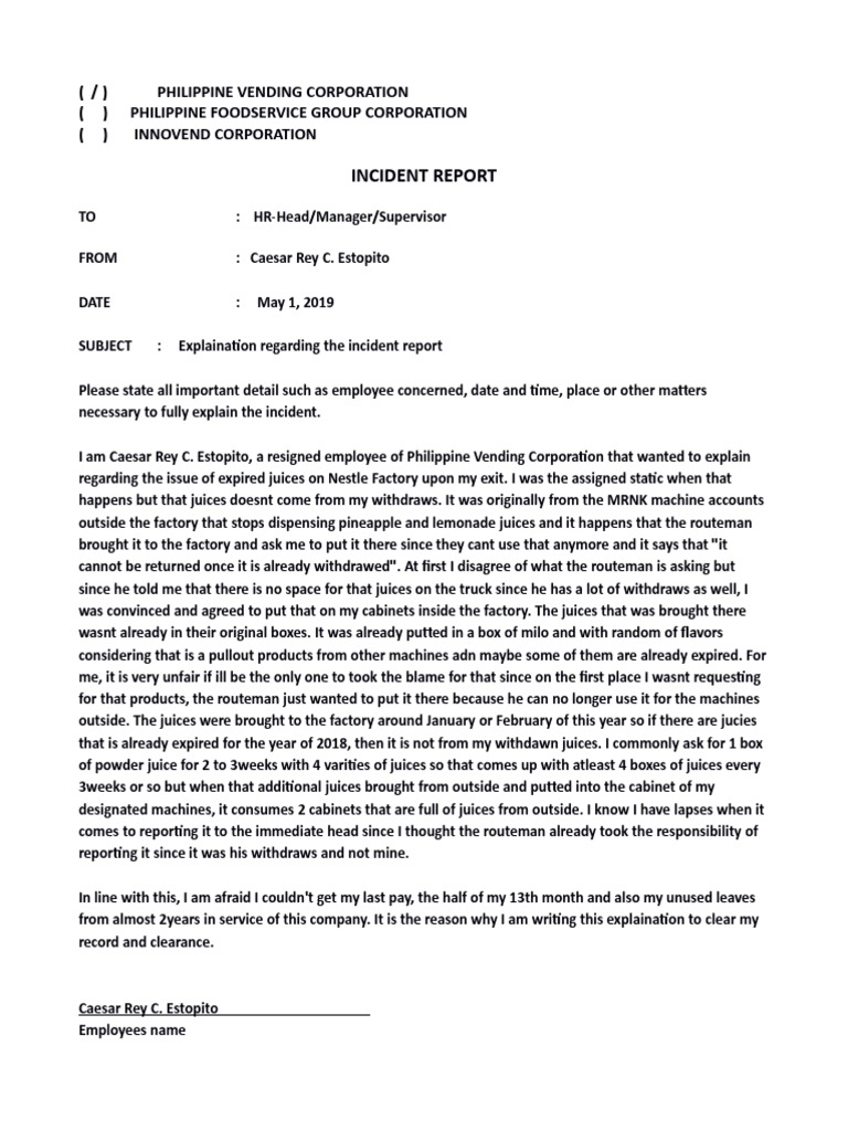 Incident Report | PDF