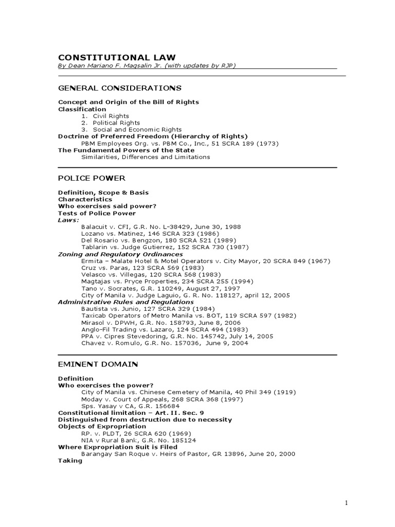 Constitutional Law: General Considerations | Download Free PDF | Self ...