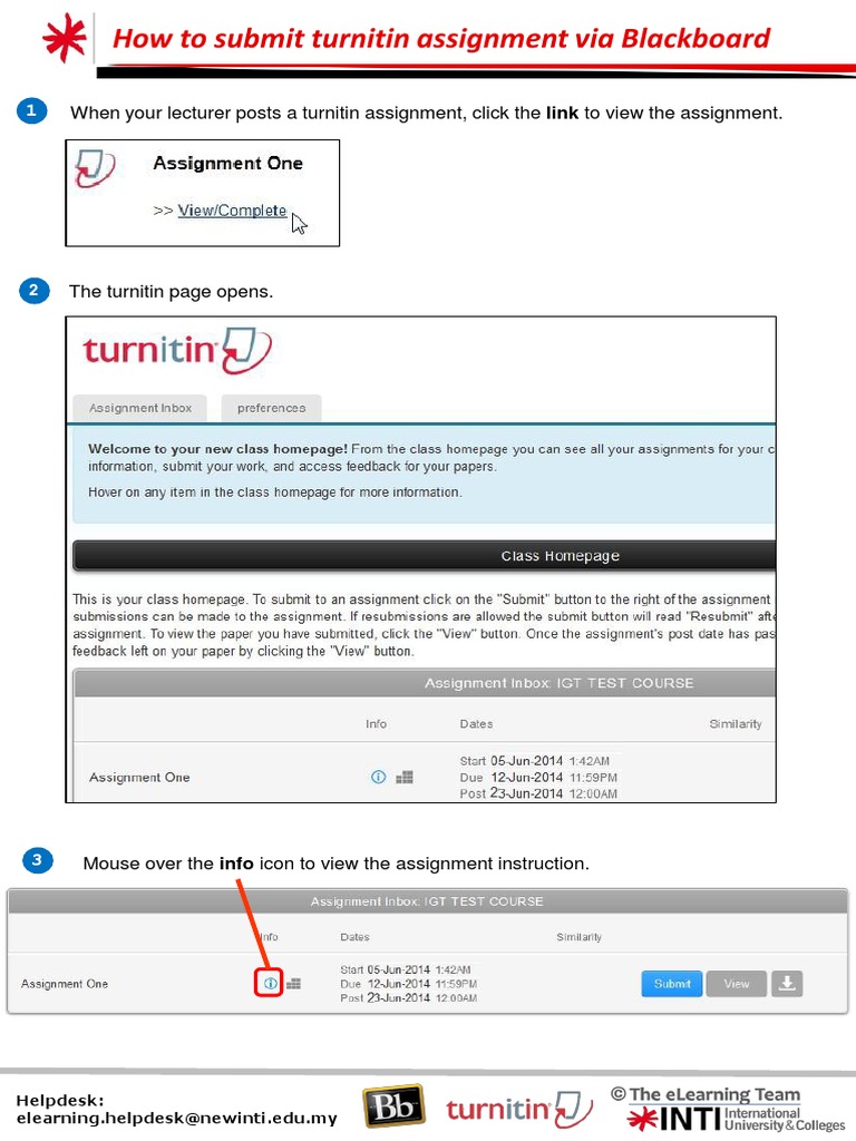 How To Submit Turnitin Assignment | PDF