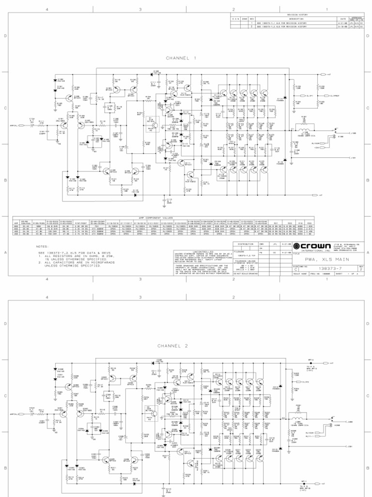 Diagramas Amplificador Crown Xls802 | PDF