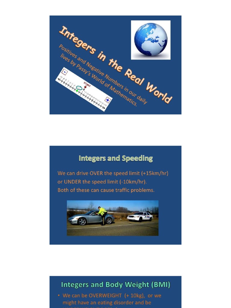 Integers in Real Life | PDF