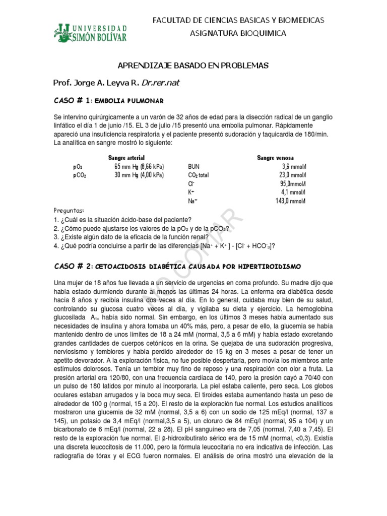 Estudios de Caso Medicina 2019 I - Prof. Leyva | PDF | Hipoglucemia ...