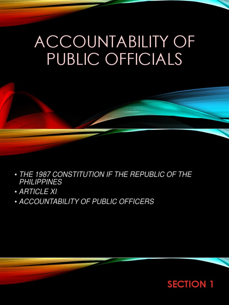 Accountability of Public Officials | PDF