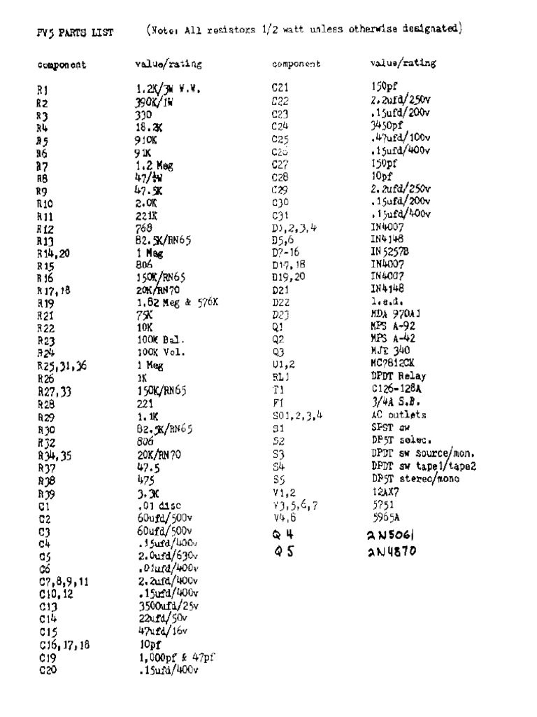 Conrad Johnson Pv5 Pre Amplifier Schematic | PDF