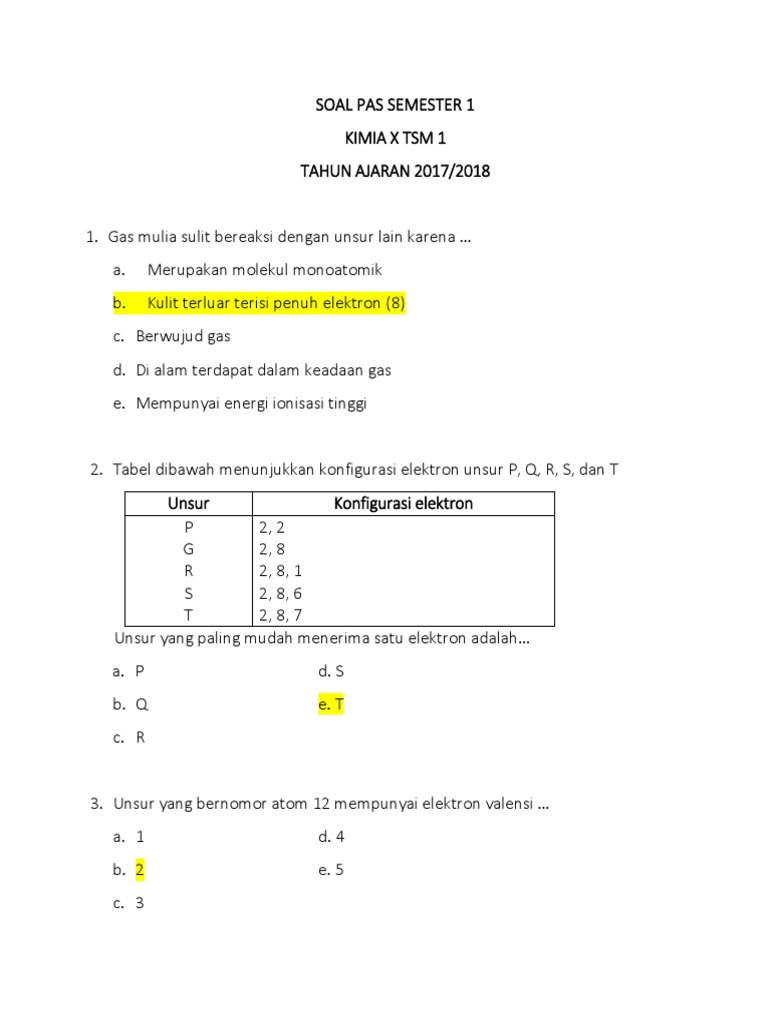 Soal Ikatan Kimia Dan SPU | PDF | Sains & Matematika