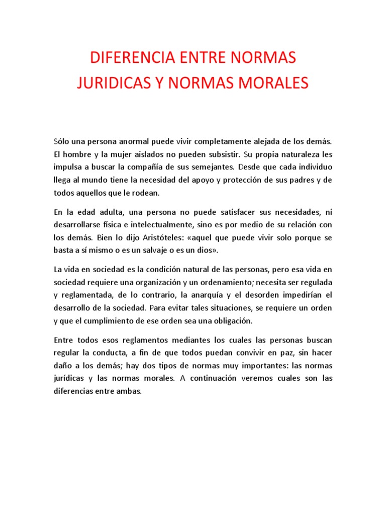 Diferencia Entre Normas Juridicas y Norm | PDF | Moralidad | Subjetividad Diferencia Entre Normas Juridicas y Norm | PDF | Moralidad | Subjetividad