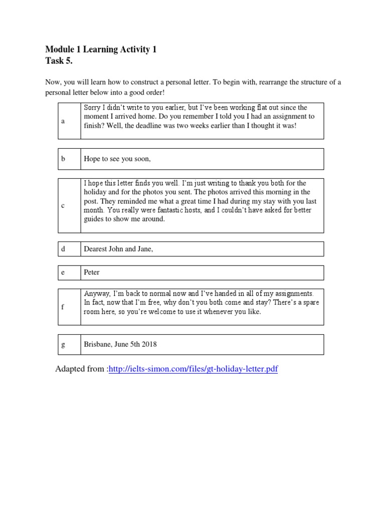 Learning Activity 1 Task 5 Pdf
