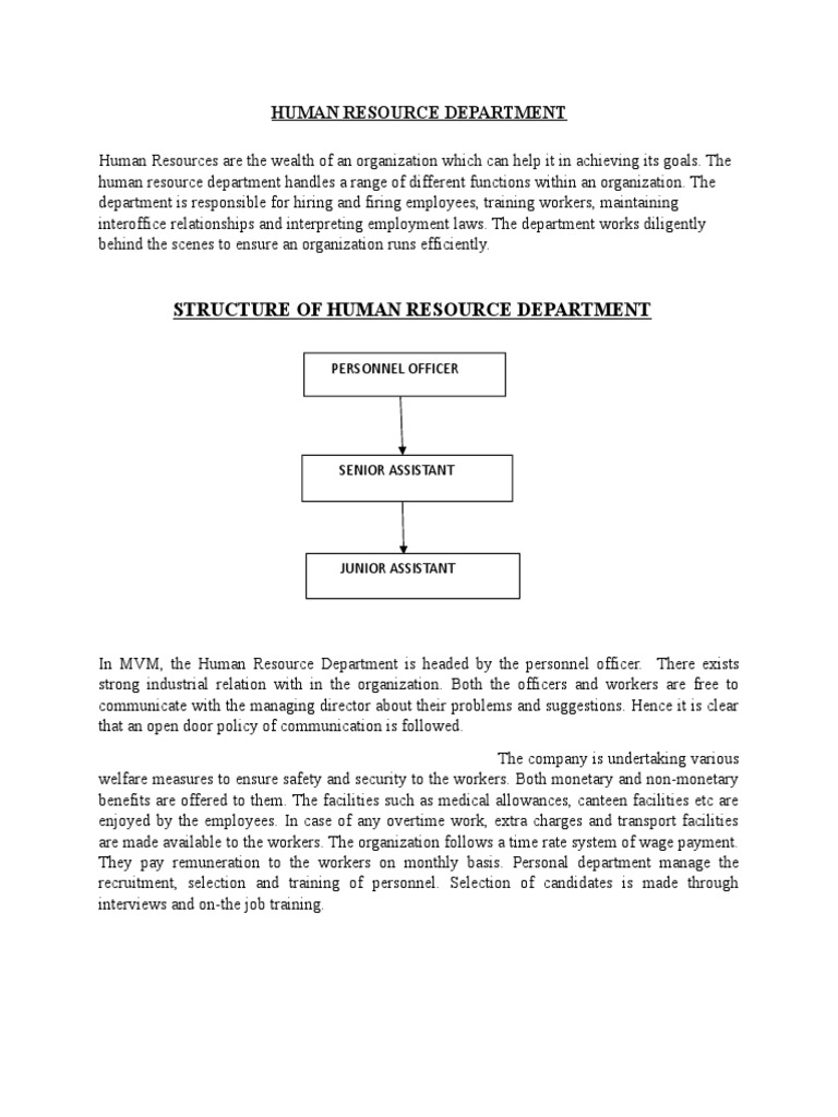 Human Resource Department | PDF | Human Resources | Employment