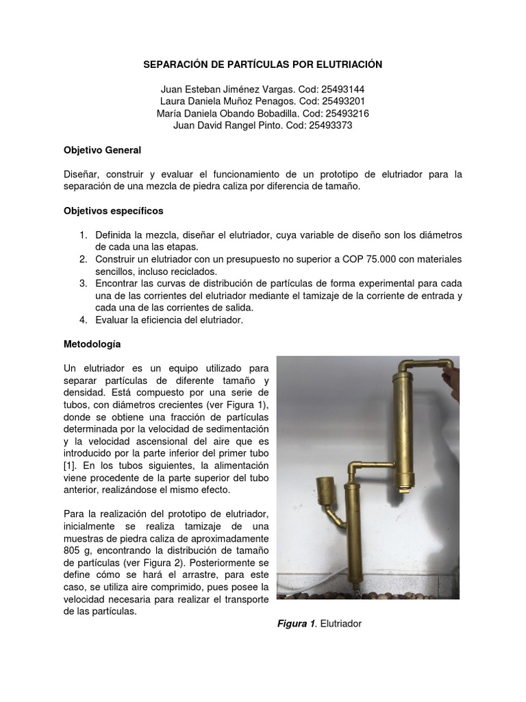 Elutriador | PDF | Velocidad | Materia suave