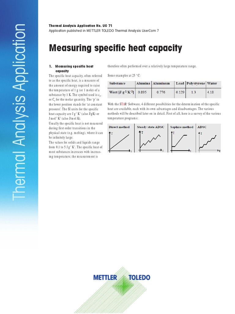 Measuring Specific Heat Capacity | PDF | Thermal Analysis ...
