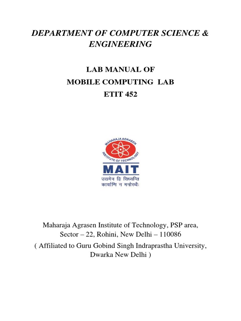 Mobile Computing Lab Manual ETIT 452 | PDF | Html | Html Element