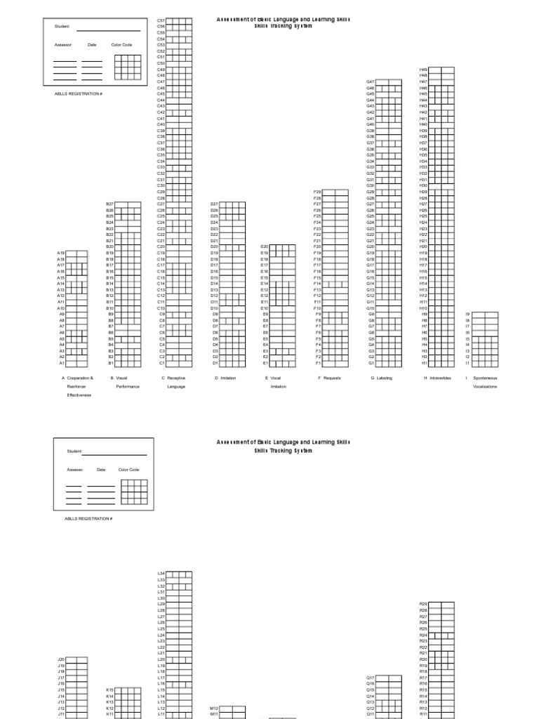 Assessment of Basic Language and Learning Skills Skills Tracking System ...