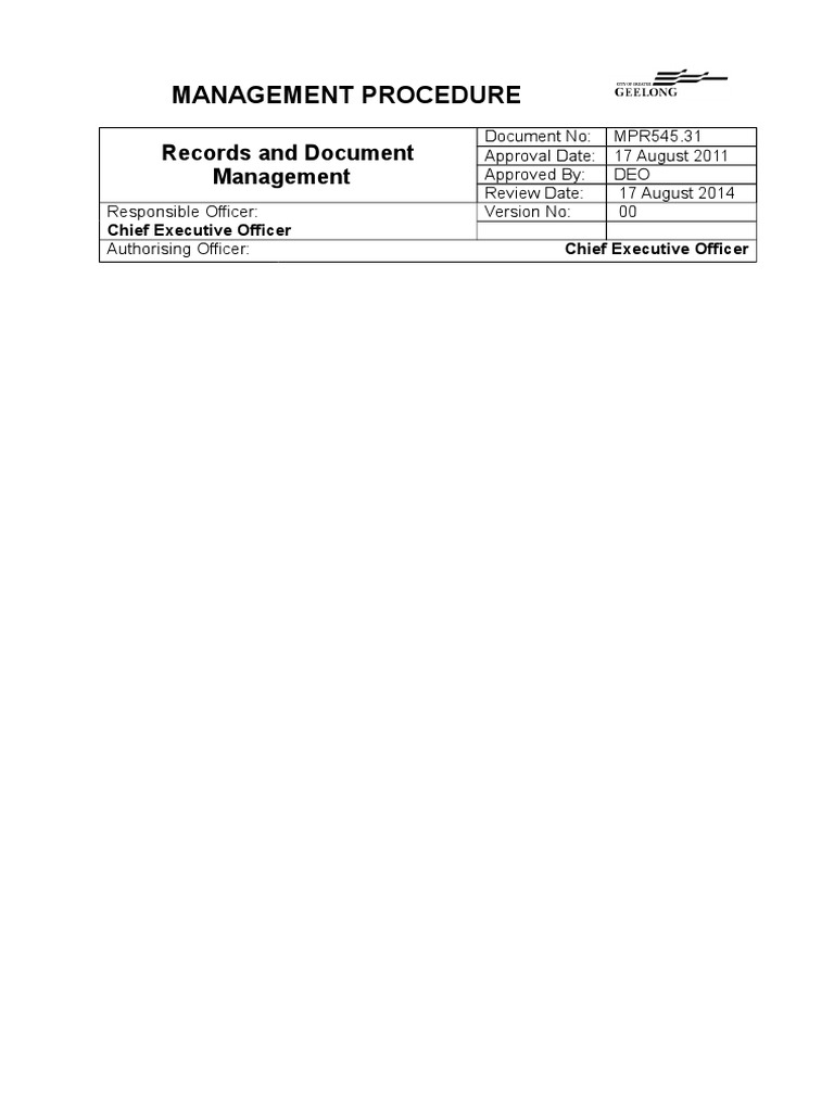 Managing Records Throughout Their Lifecycle: A Procedure for Effective ...
