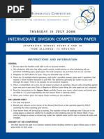 Australian Mathematics Competition 2017 - UPPER PRIMARY | PDF | Area ...