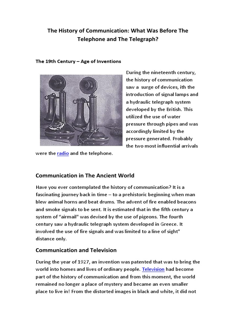 The History of Communication | PDF | Telephone | Telecommunication