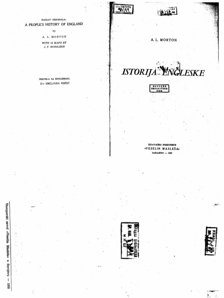 A. L. Morton - Istorija Engleske Do 1918 PDF | PDF