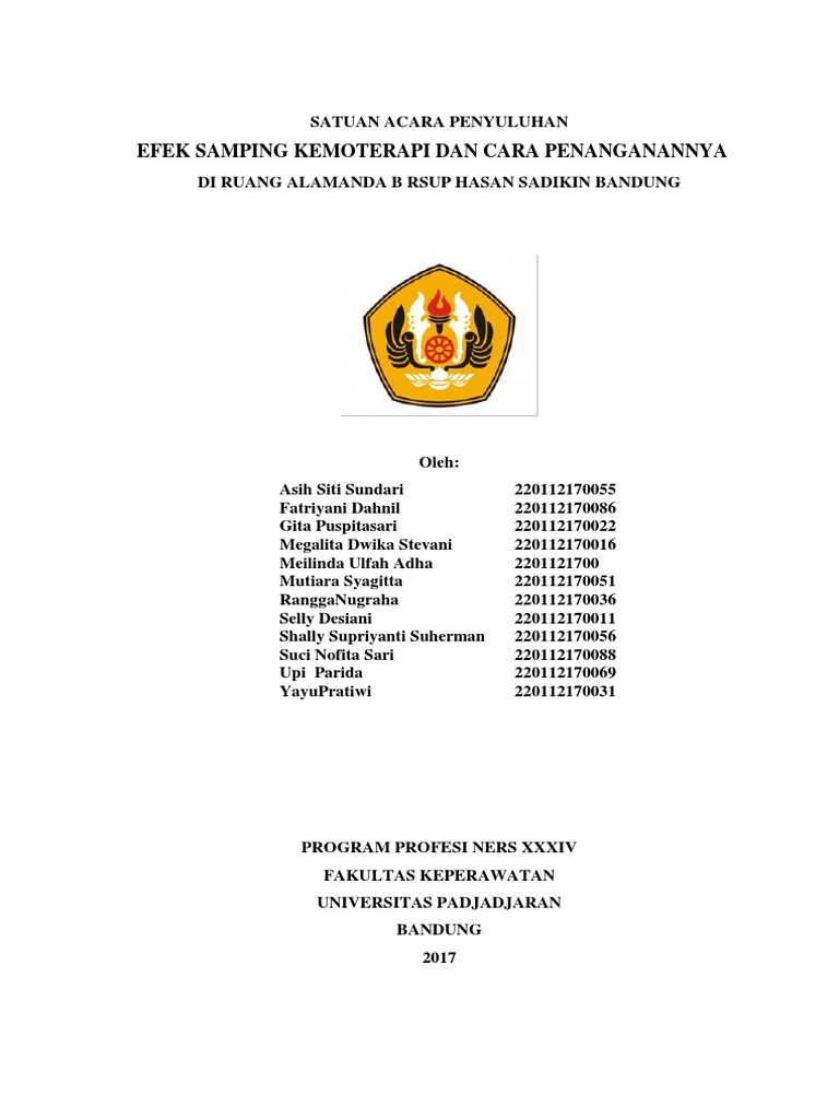 Sap Efek Samping Kemoterapi Dan Penanganannya Fix Pdf