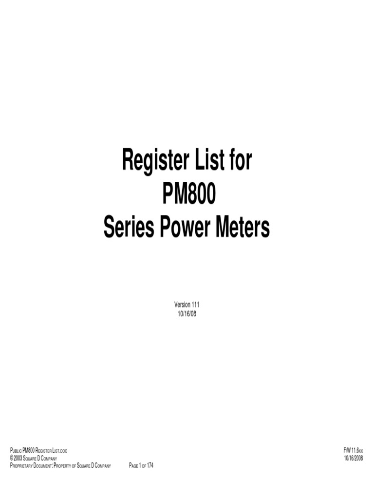 PM800 Register List v11.6xx | PDF | Ip Address | Computer Engineering