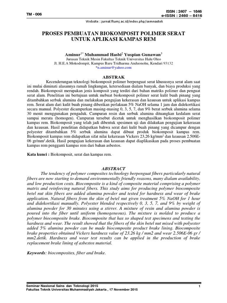 ID Proses Pembuatan Biokomposit Polimer Ser | PDF