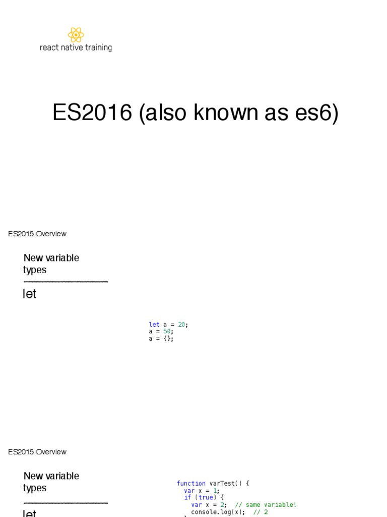 ES2016 (Also Known As Es6) | PDF | Parameter (Computer Programming) | Computer Programming