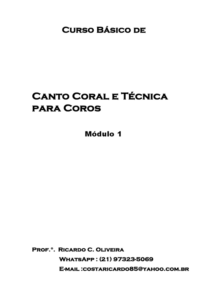Apostila Musical de Canto Coral | PDF | Clave | Canto