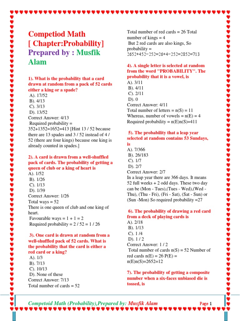Competoid Math (Probability) | PDF | Odds | Probability