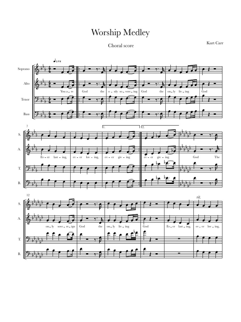 Kurt Carr Worship Medley Sheet Music | PDF