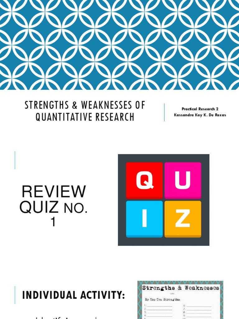 Strengths and Weakness of Quantitative Research | PDF | Quantitative ...