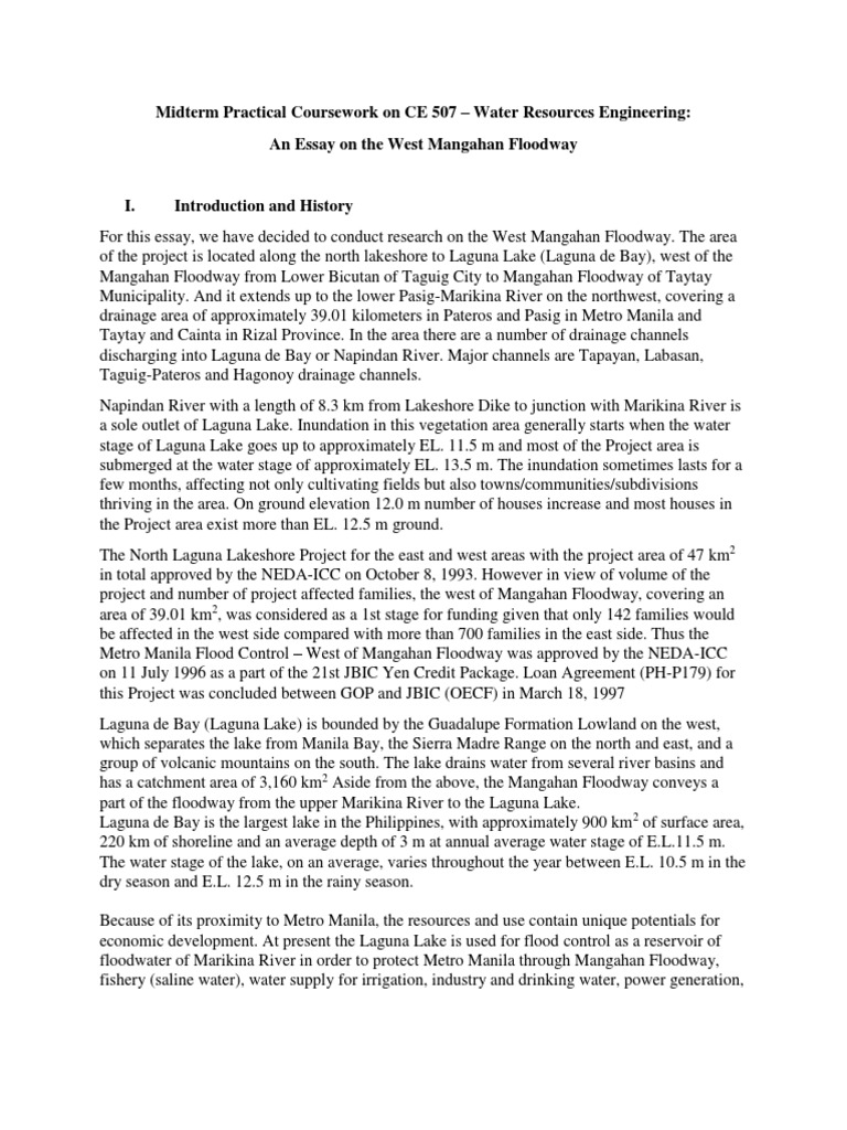 Midterm Practical Coursework On CE 507 - Water Resources Engineering ...