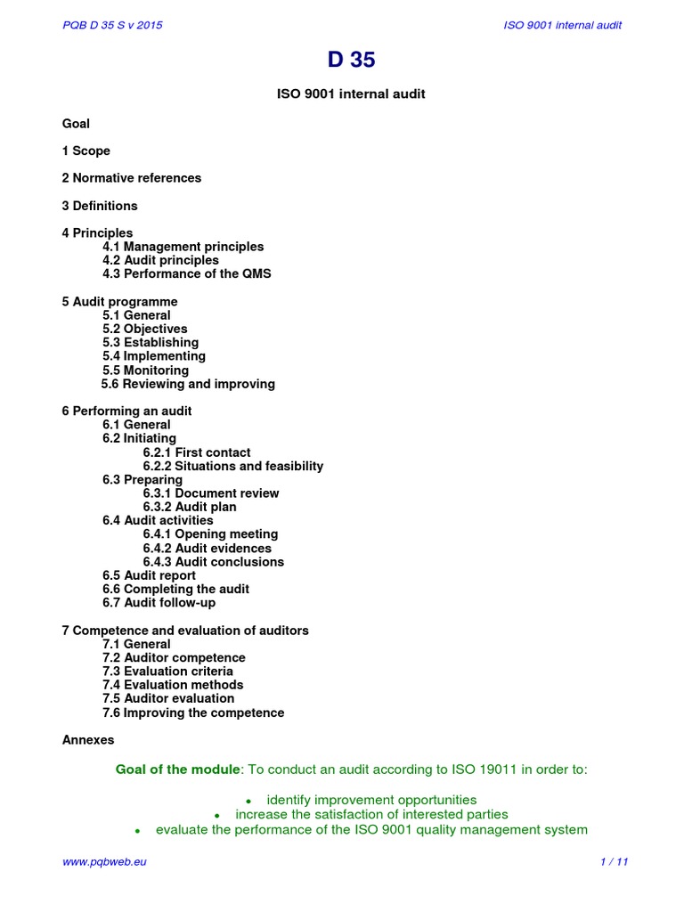 ISO 9001 Internal Audit (Training Material) | Download Free PDF | Iso 9000 | Audit