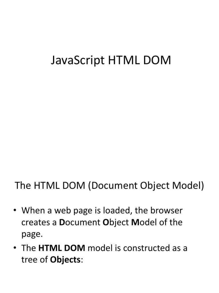 JavaScript DOM | PDF | Document Object Model | Html