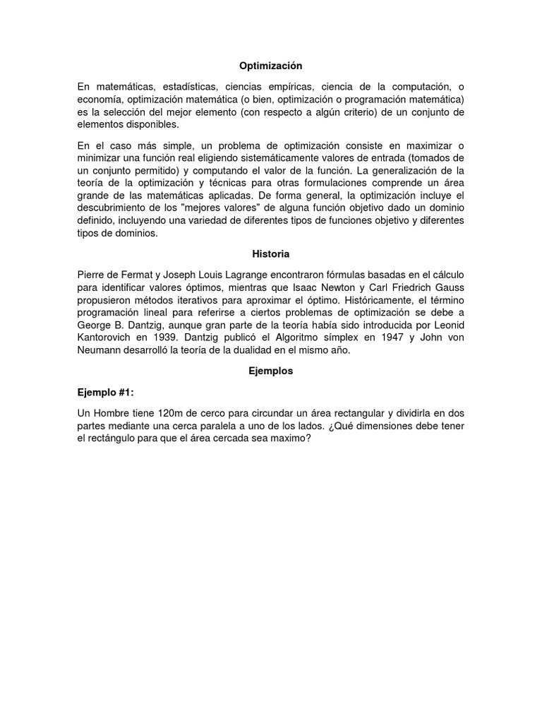 Optimización Matemática | PDF