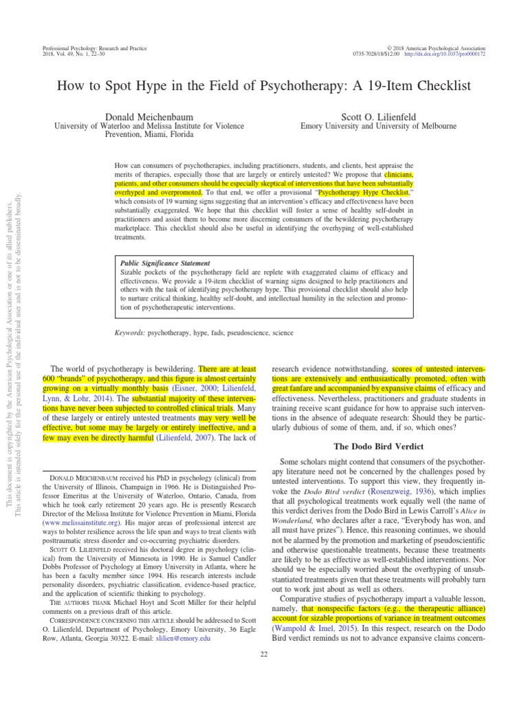 How To Spot Hype Article | PDF | Psychotherapy | Pseudoscience